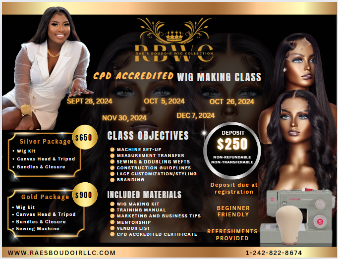 Wig-Making Class Registration – Rae's Boudoir Wig Collection and Academy